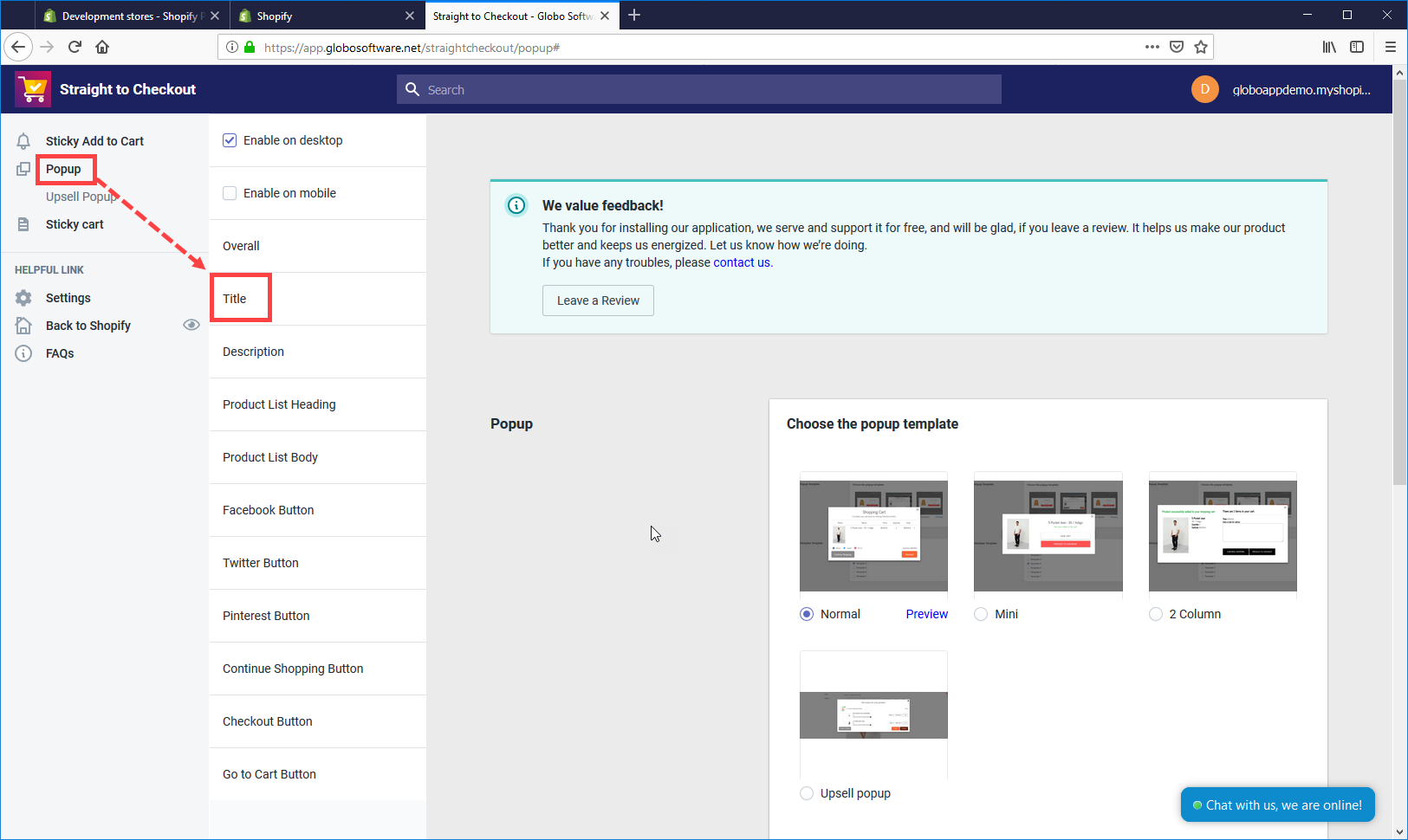 How to change the Popup's Title?