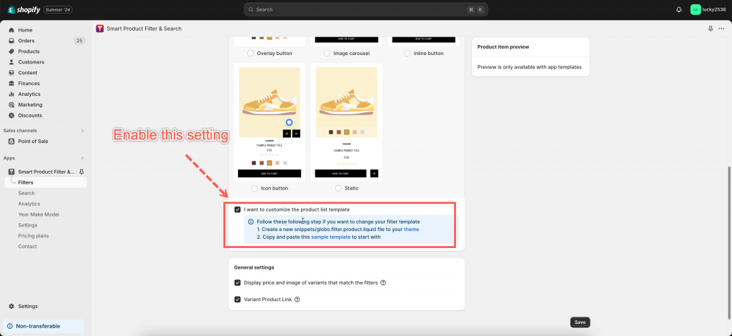 Customize product list template