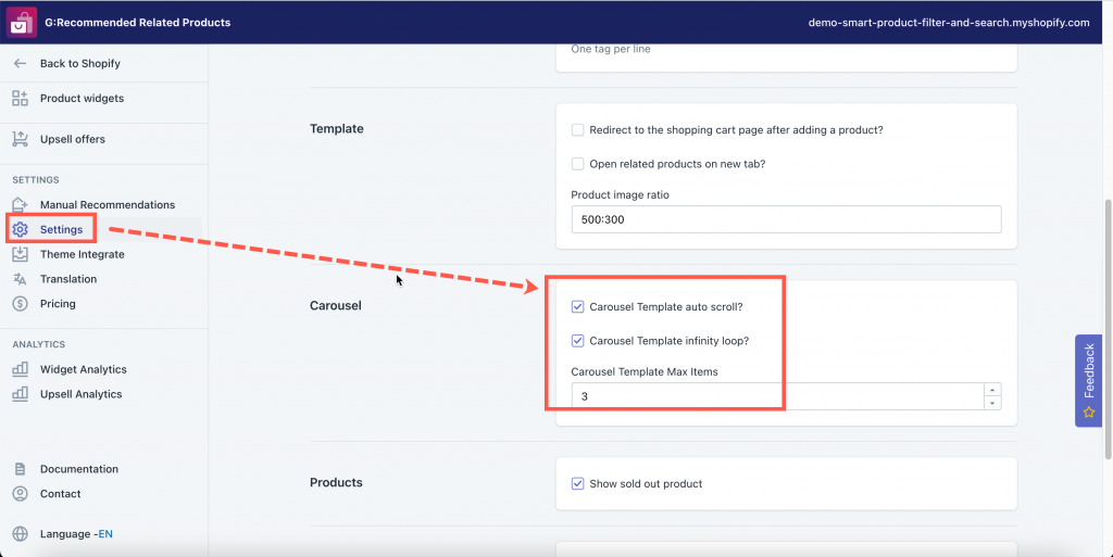 Configure Carousel template
