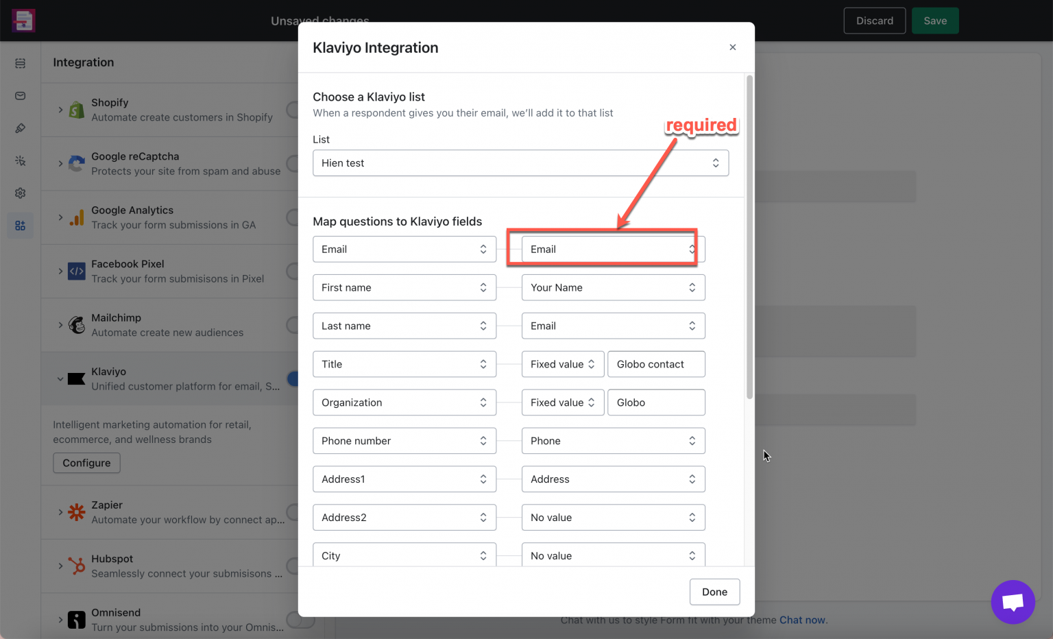 Connect form elements to Klaviyo subscriber data