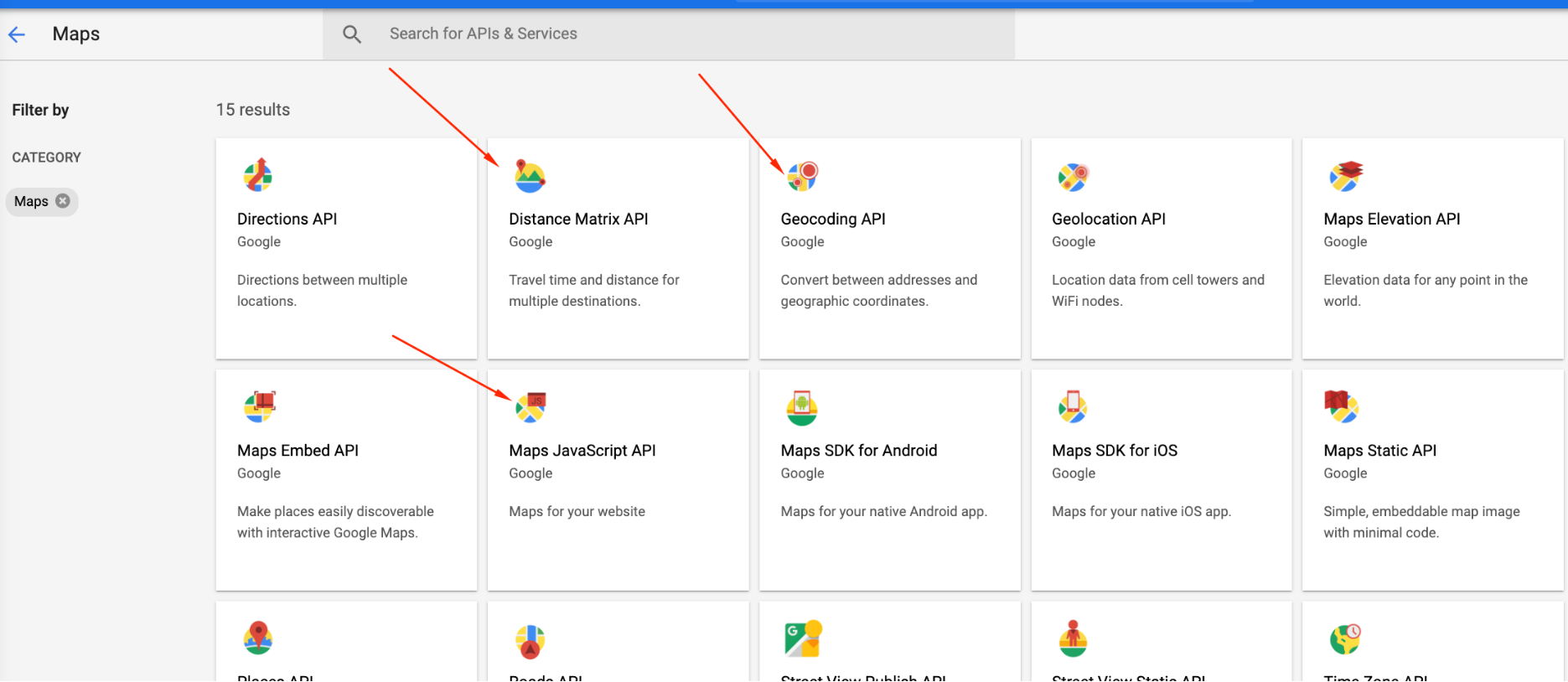 Setup Google Maps API