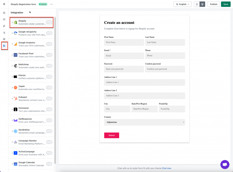 Connect form elements to Shopify customer data