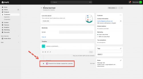 Connect form elements to Shopify customer data