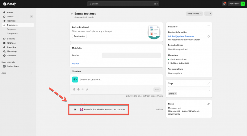 Connect form elements to Shopify customer data
