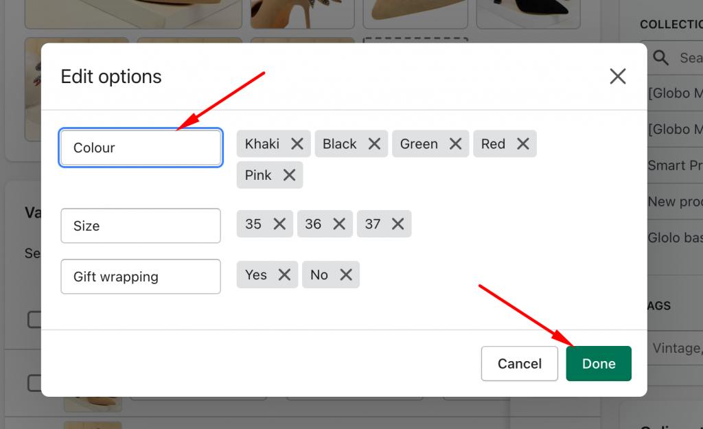 How to change the option name (Color -> Color)?