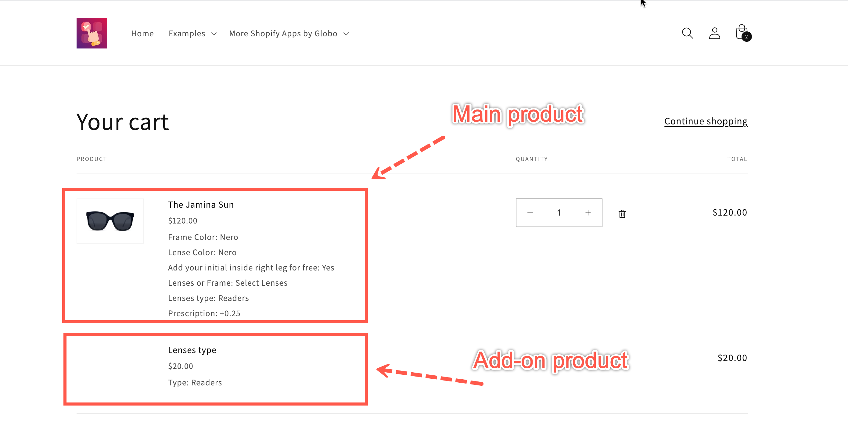 Manage add-on products