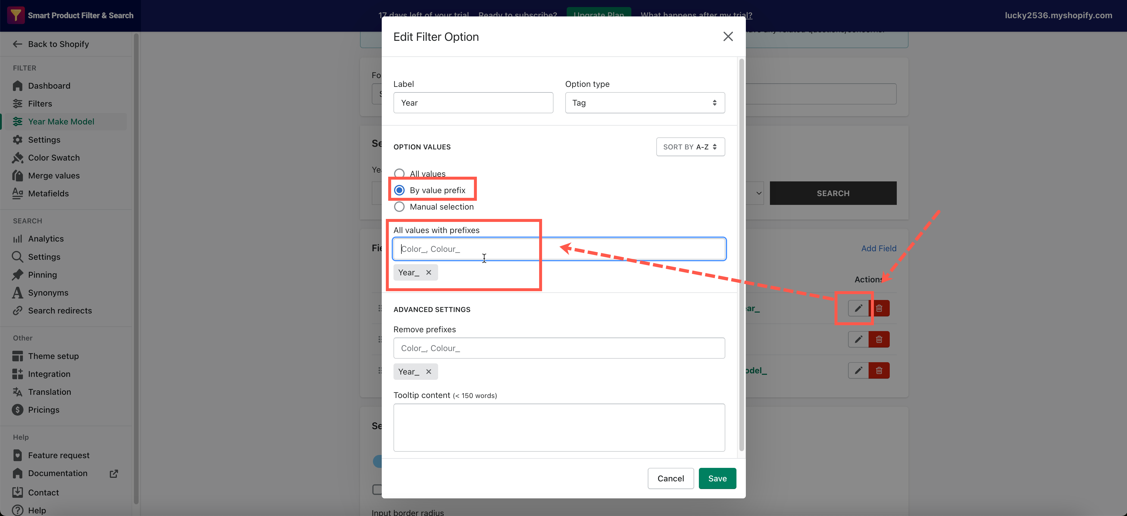 Manage YMM searching values