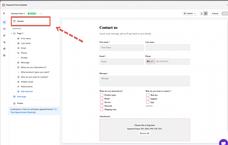 Change form Title and Description