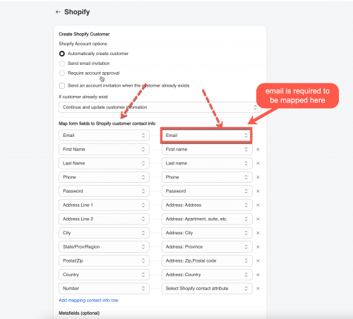 Connect form elements to Shopify customer data