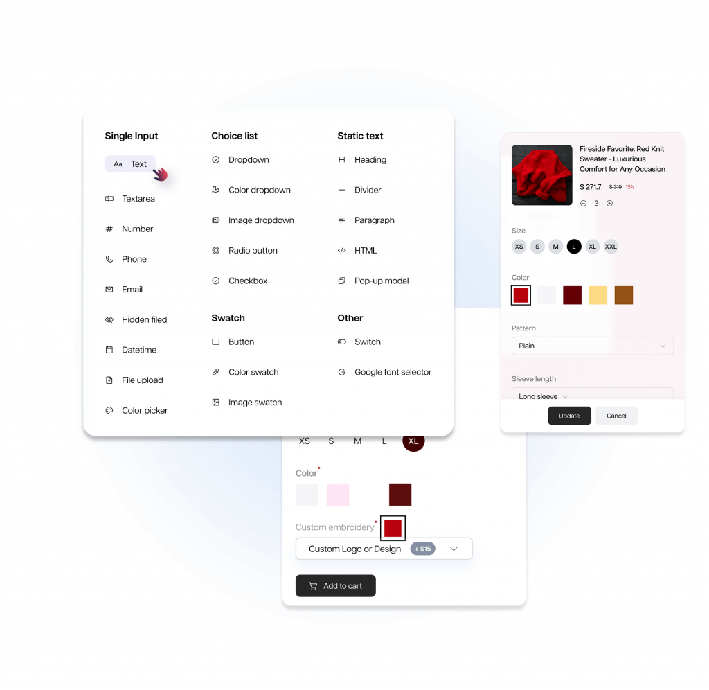 Globo Product Option - product options app shopify